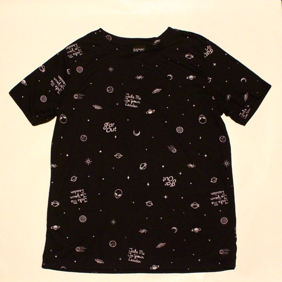 Modern Lux | Shirts & Tops | Modern Lux Alien Ufo Space Black White ...